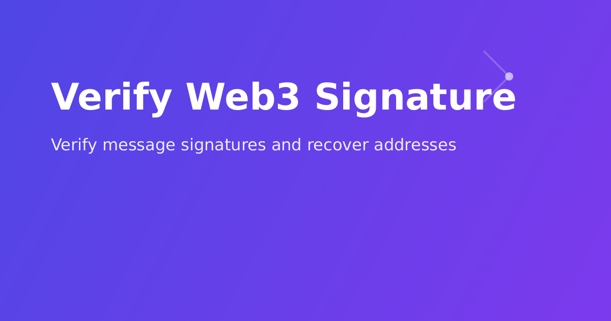 Verify Web3 Signature - Verify Message Signatures | com.verifyweb3signature